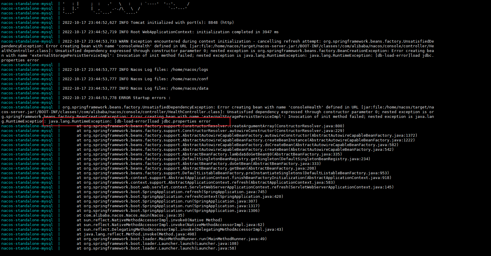 [Nacos-Docker Compose]load jdbc.properties error · Issue #9337 · alibaba/nacos · GitHub